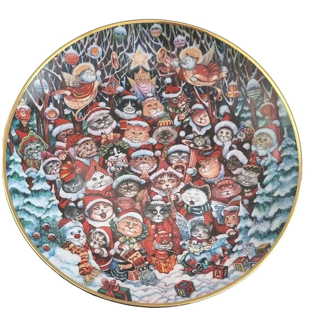 FRANKLIN MINT CHRISTMAS Cats Santa Claws by Bill Bell Plate #H3544 ...