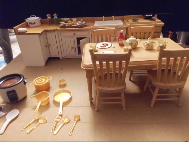 DOLLS HOUSE KITCHEN Set 1:12 Scale £25.00 - PicClick UK