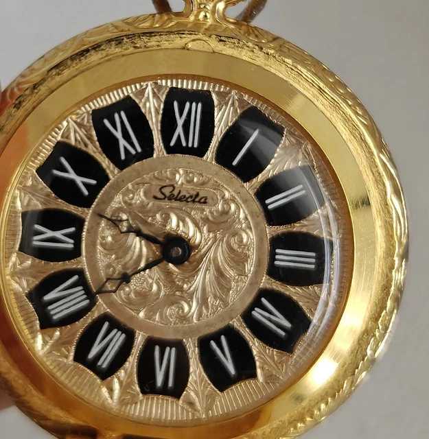 SELECTA GOLD DAMENUHR Taschenuhr Handaufzug Vintage Retro Sammler EUR ...