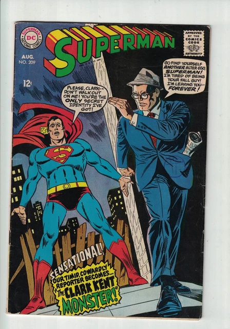 DC COMICS SUPERMAN no 209 Aug 1968 12c USA EUR 18,57 - PicClick FR