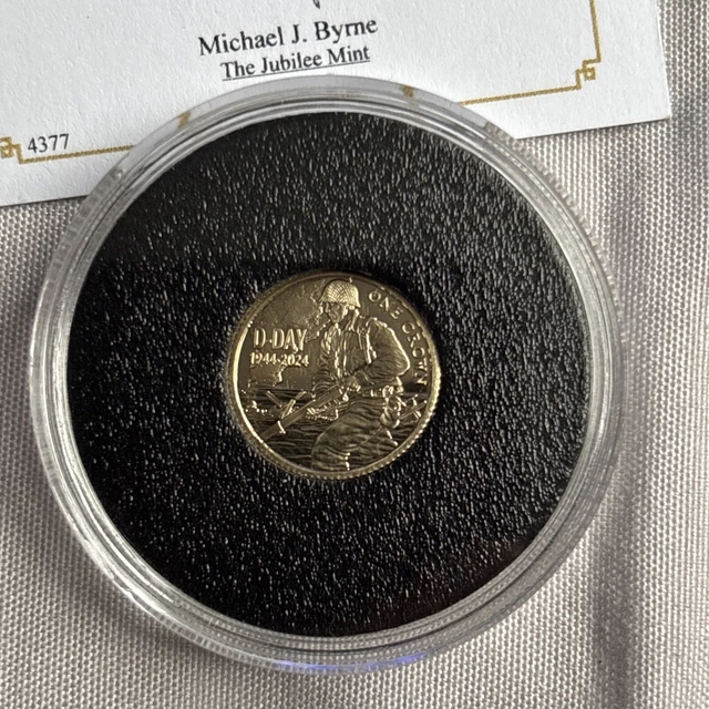 80TH ANNIVERSARY OF D Day Solid Gold Coin from Jubilee Mint £75.00 ...