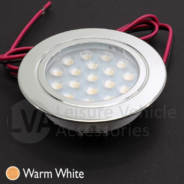 DIMATEC 12V DC Chrome LED Warm Spot Light Downlight Boat Caravan Camper ...