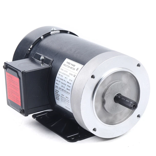 3 PHASE ELECTRIC Motor 2hp 3 Phase 56c Frame 6.3/3.0a 5/8" Shaft ...