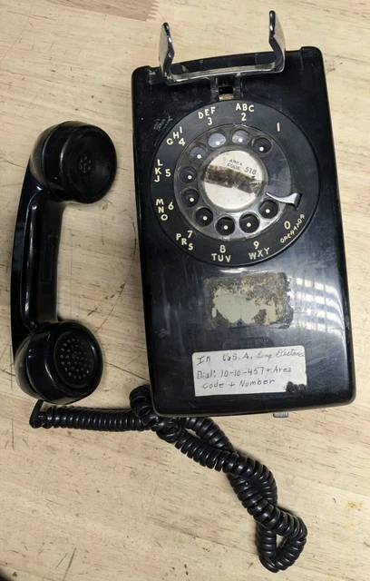 BELL SYSTEM WESTERN Electric Rotary Dial Wall Phone Black 228 ~ 1981 £ ...