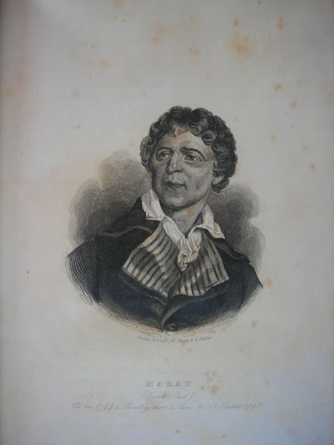 GRAVURE DE MARAT. Portrait de la Révolution française, l’Ami du Peuple ...