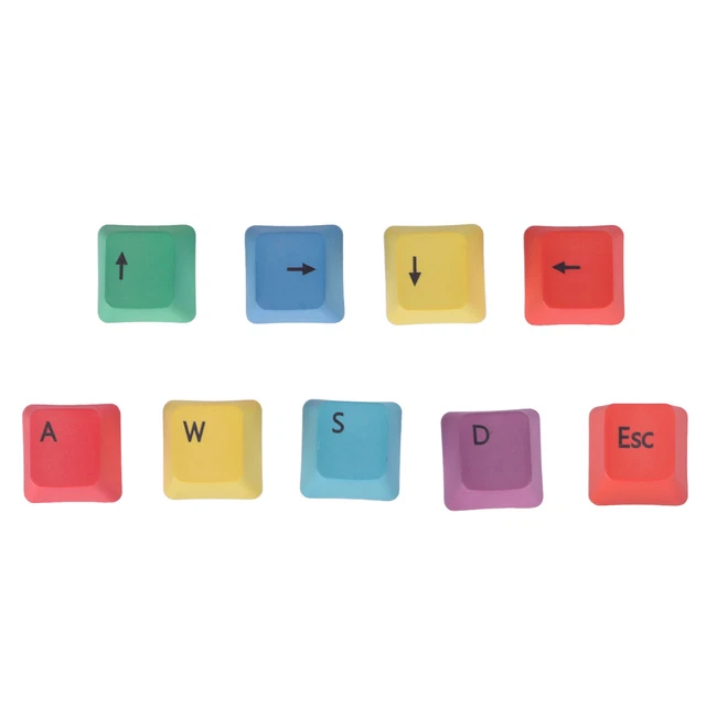 COLOR SUBLIMATION KEYS PBT Keyboard Keycap WASD+ Keycap+Esc Key Mecha £ ...