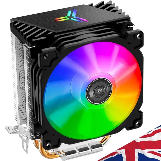 JONSBO CR1200 CPU Cooler 2 Heat Pipe Tower RGB Rainbow 90mm Cooling Fan ...