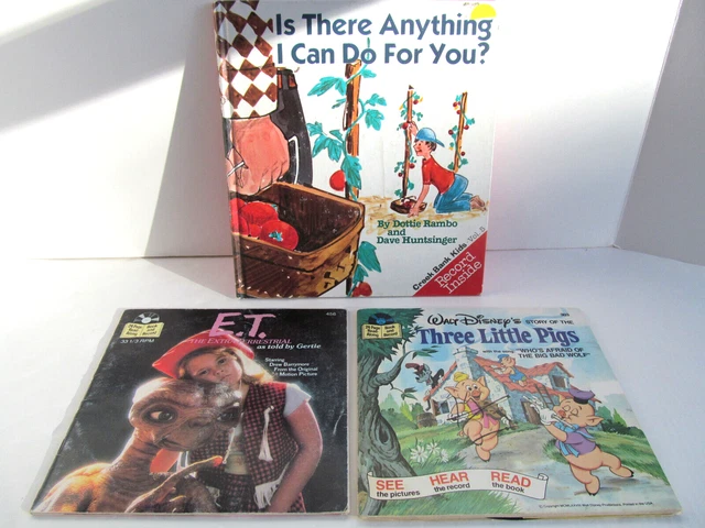 RECORD & READ Along Books ET The Extra-Terrestrial Disney 3 Little Pigs ...