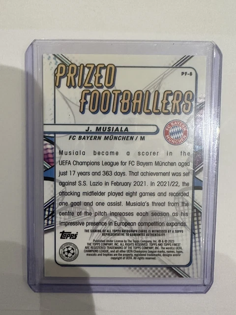 JAMAL MUSIALA TOPPS Chrome Prized Footballers Auto /5 Red Autograph ...