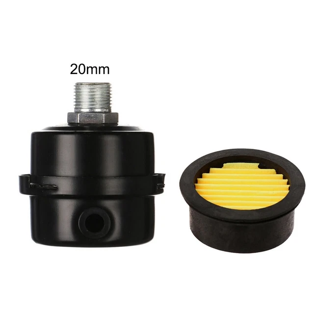 AIR COMPRESSOR INTAKE Filter Metal 20mm with Noise Reducing Squelch ...