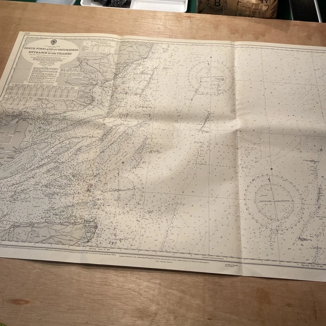 VINTAGE LARGE SCALE Map Of London River Thames estuary £21.50 - PicClick UK