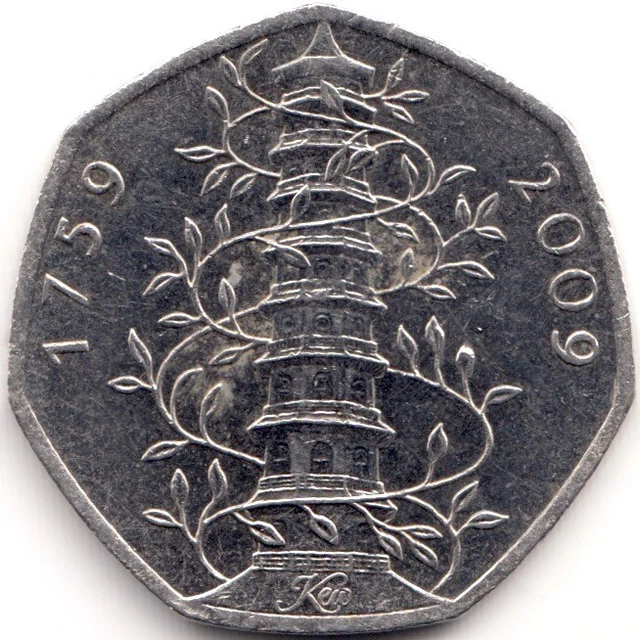 GENUINE COIN 2009 Kew Gardens 50p Fifty Pence Coin Good Condition ...