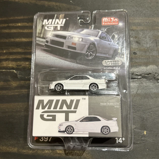 MINI GT NISSAN Skyline GT-R (R34) V-Spec JDM scala 1:64 auto pressofuse ...
