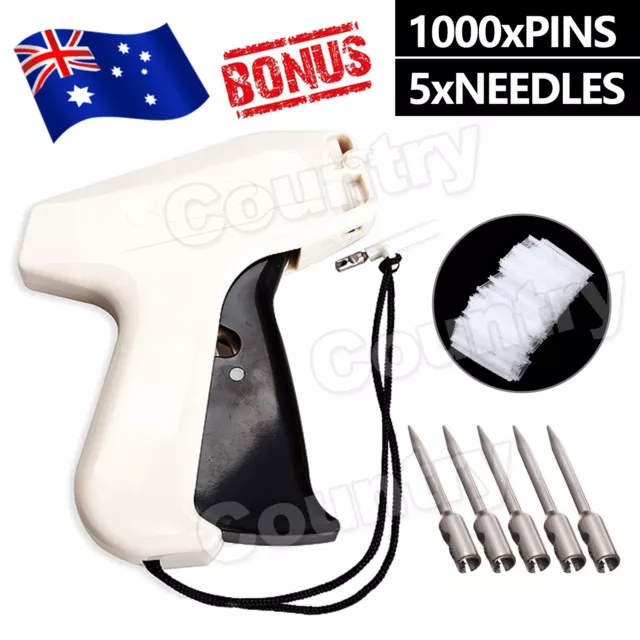 CLOTHES GARMENT PRICE Label Machine Tagging Tags Gun +1000 Barbs 5 ...