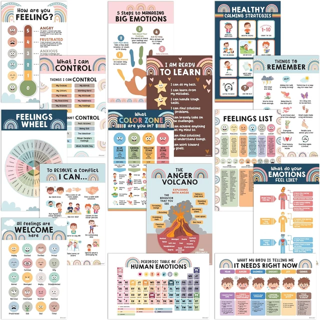 15 CALMING CORNER Posters for Classroom - 11X17In Feelings Poster ...