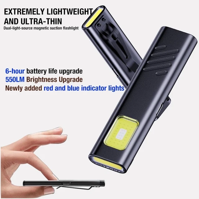 MINI LED EMERGENCY Flashlight Warning Work Light Portable EDC Safety ...