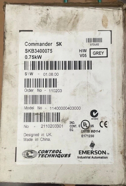 EMERSON CONTROL TECHNIQUES SKB3400075 0.75KW COMMANDER SK DRIVE, AC, 1HP, 480V £750.00 - PicClick UK