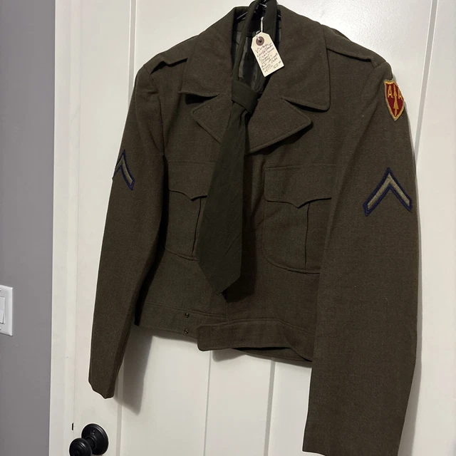 VINTAGE WWII EISENHOWER Jacket With Anti Aircraft Missle Patch And Tie ...