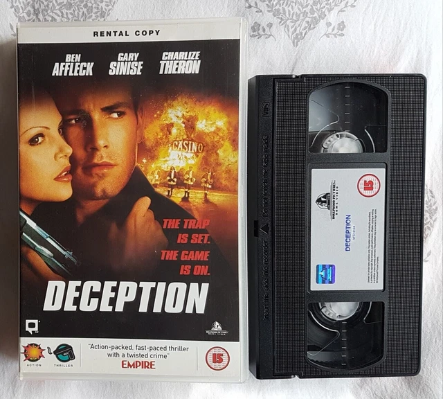 DECEPTION (VHS)BIG BOX- Ben Affleck + Charlize Theron + Gary Sinise ...