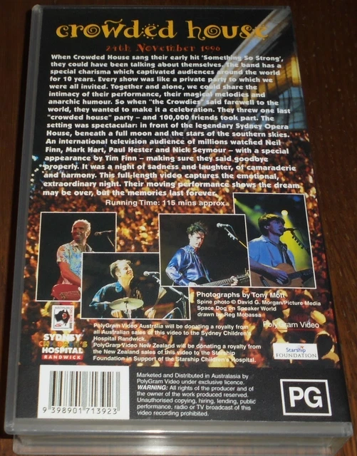 CROWDED HOUSE 24TH November 1996 Vhs Tape The Farewell Concert $16.50 ...