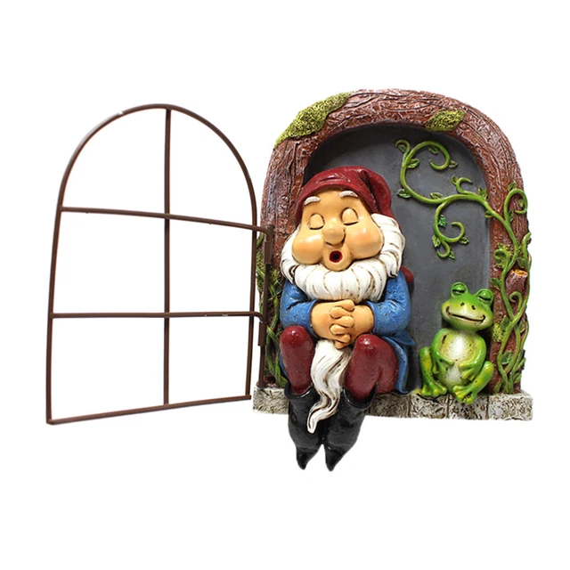 STATUE DE NAIN Endormi Jardin Ornements Mur Plein Air Grands EUR 45,58 ...