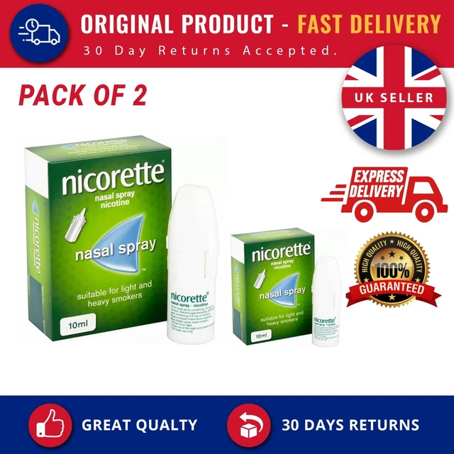 2 X NICORETTE Nasal Spray 10ml - 200 Sprays | Stop Smoking Aid | Expiry ...