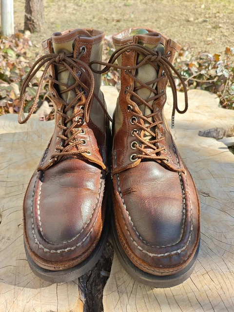 RUSSELL MOCCASIN SAFARI PH Boots 8 E Brown Beige Canvas £246.88 ...