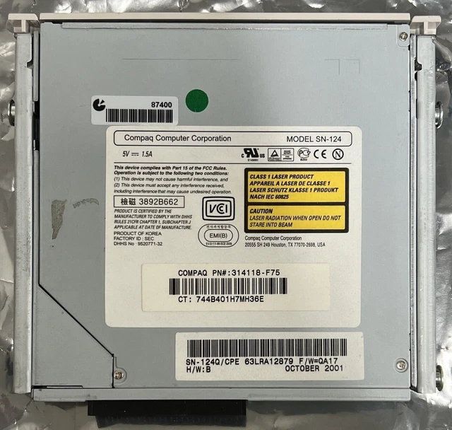 COMPAQ SN-124 314118-F75 CD Disk Drive Ref00140 £16.13 - PicClick UK