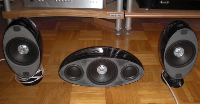 KEF KHT 3001SE Surround 5.0 Lautsprecher Set schwarz, KEF Ständer, QED ...