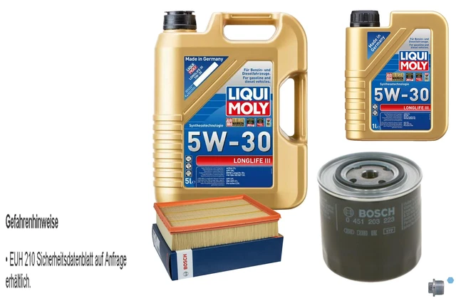 BOSCH INSPECTION SET 6 L Liqui Moly Longue Vie 3 5W-30 pour VW (IV) transport EUR 114,58 ...