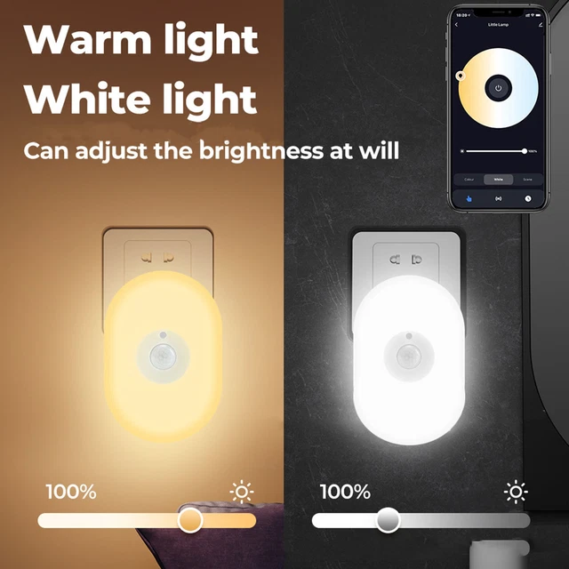 HG LED NIGHT Light Lamp Dimmable Motion Sensor WiFi Smart Plug In Night ...