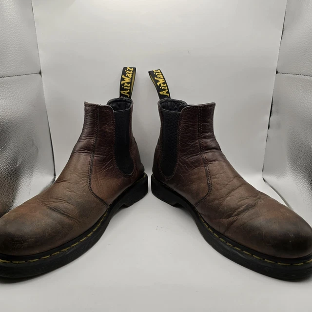 DR MARTENS 2976 Leather Chelsea Boots Brown Slip On Mens US 10 UK 9 £58 ...