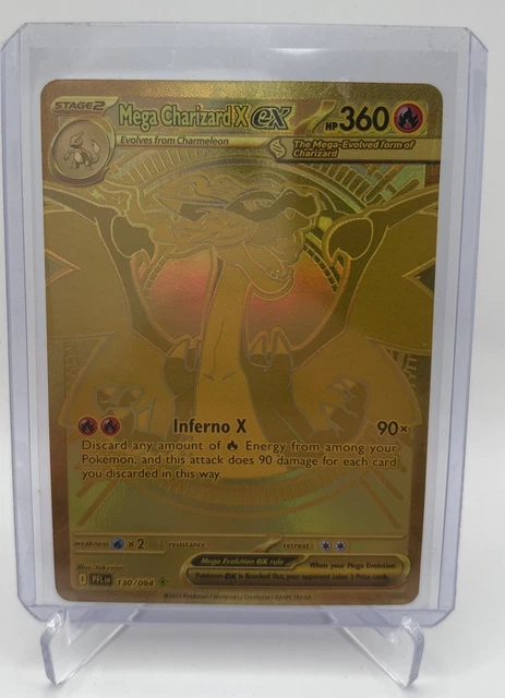 POKÉMON TCG MEGA Charizard EX Gold Phantasmal FlamesUltra Rare 130/094 ...