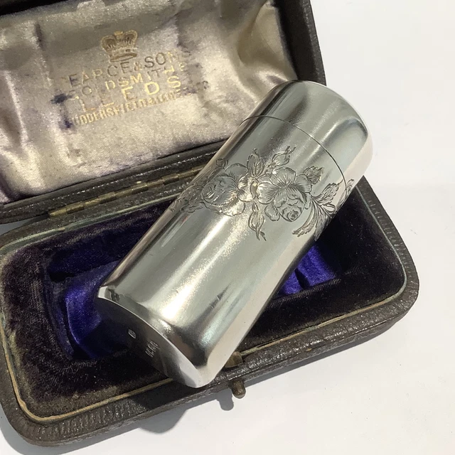 FINE ANTIQUE CASED silver perfume/scent bottle James Swann 1884 vgc. £ ...