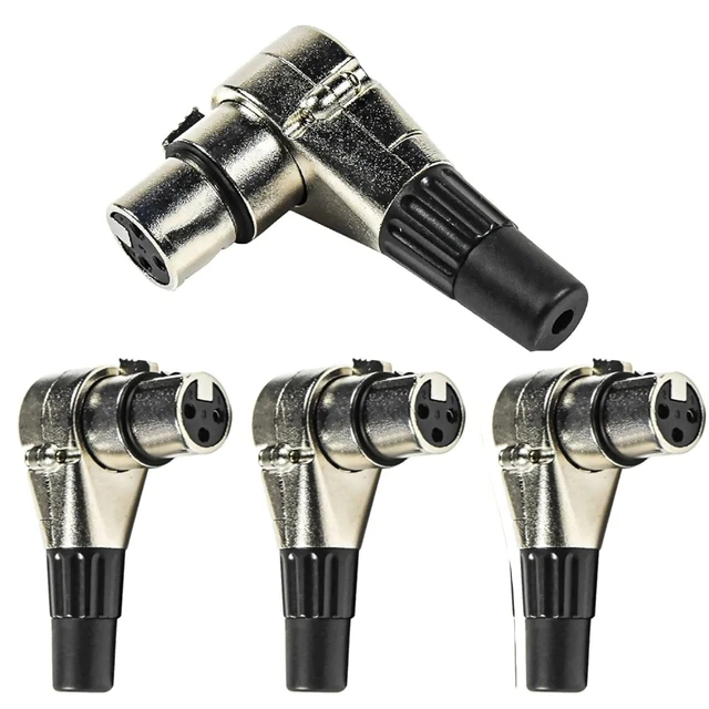 SET(4) ADJUSTABLE 3 Pin XLR Female Right Angle Connector Positions ...