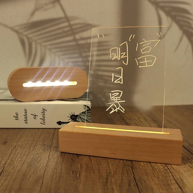 DIY INSTALLATION WOODEN Led Base 3D Acrylic Plexiglass Night Lamps Home ...