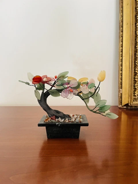 ARBRE DE VIE Chinois Miniature dans sa jardinière en Pierres dures 19 ème EUR 119,90 - PicClick FR
