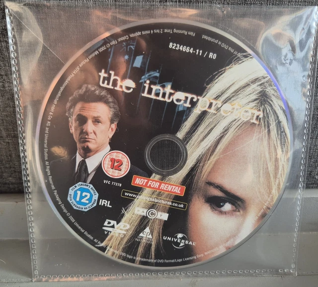 THE INTERPRETER DVD Sean Penn Nicole Kidman, Disc Only £2.79 - PicClick UK