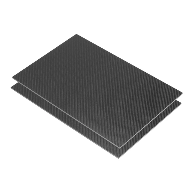 2 PCS 3K Carbon Fiber Panel Sheets 300 x 200 x 3mm Board Twill Matte ...