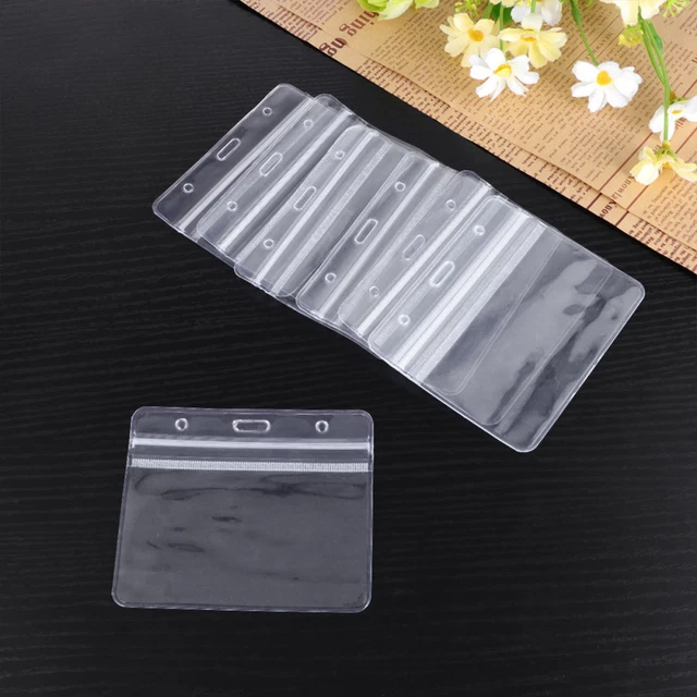 100 PCS IDENTIFICATION Holder Name Tag Covers PVC Badge Paper £22.98 ...