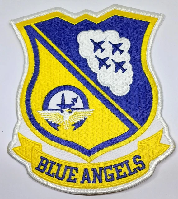 VINTAGE US NAVY Blue Angels Phantom Design Large Embroidered Shield ...