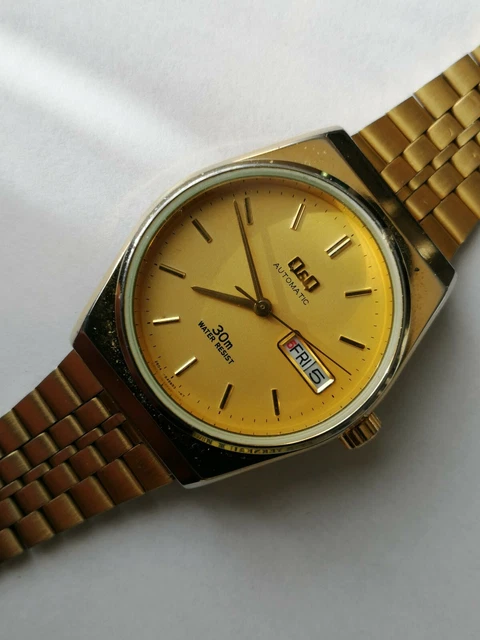 Q&Q AUTOMATIC KOREA Rare montre ancienne automatique mecanique vintage ...