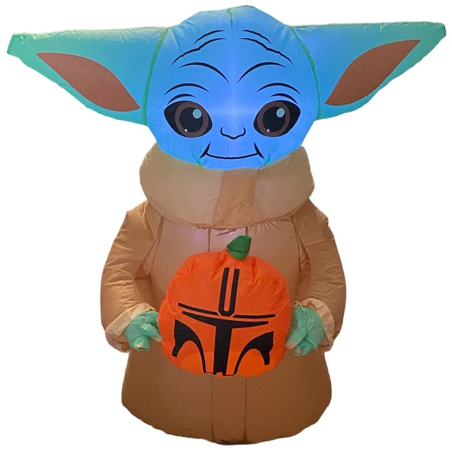 STAR WARS MANDALORIAN The Child Grogu Yoda 3.5 FT Inflatable Halloween ...