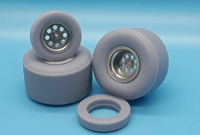 1/25 WELD DRAG Lite Pro Stock Drag Wheels & Tyres - 3D Printed Resin £ ...
