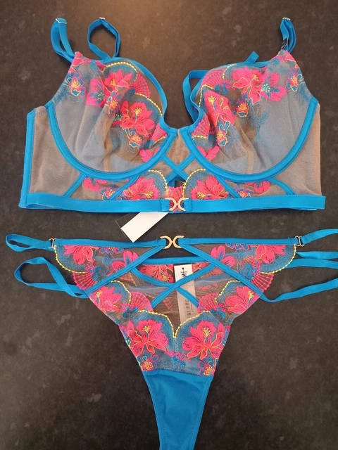 New Womens Ann Summers Non Pad Bra And String Set Passion Size 36c An
