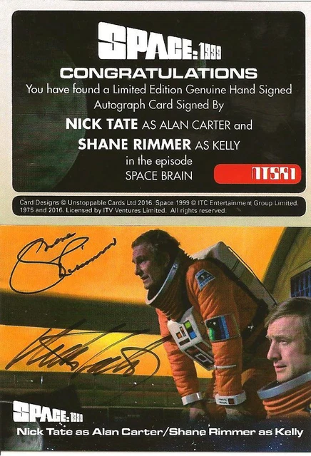 NICK TATE SHANE Rimmer Dual Autograph Card Ntsr1 Unstoppable Cards ...