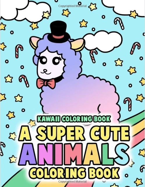 SUPER CUTE ANIMALS Adult Colouring Book Kawaii Unicorn Panda Japanese ...