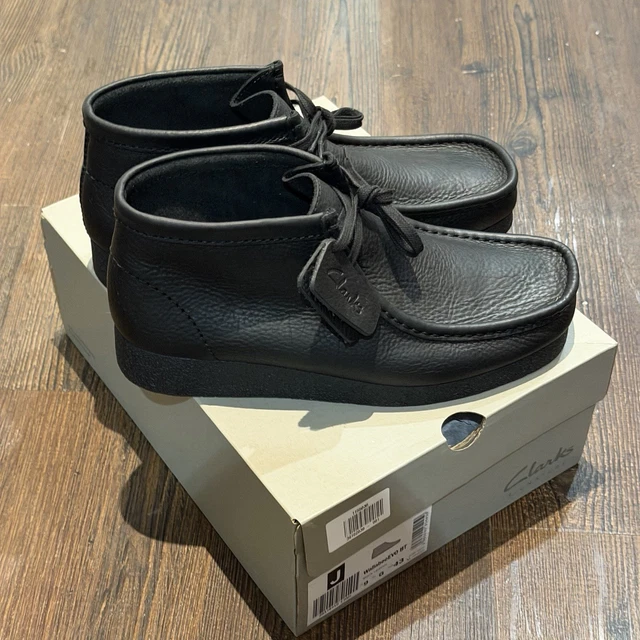 CLARKS WALLABEEEVO BT Black Leather Chukka Ankle Boots UK 9 EU 43 G £57 ...
