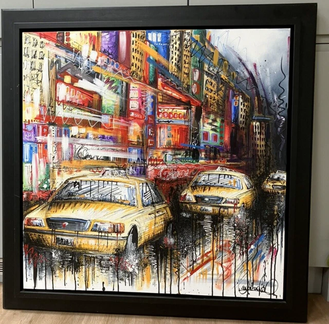 SAMANTHA ELLIS SIGNED Limited Edition Acrylic Painting "The Big Apple 3 ...