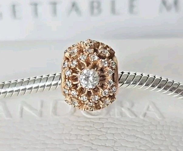GENUINE PANDORA BRACELET Charm - Rose Gold Sparkling Inner Radiance ...